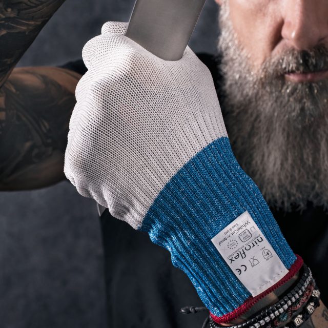 Butcher aprons with Sleeves & Cut safe gloves for butchers